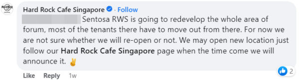 Hard Rock Cafe RWS Closes After 13 Years As Area Undergoes Redevelopment