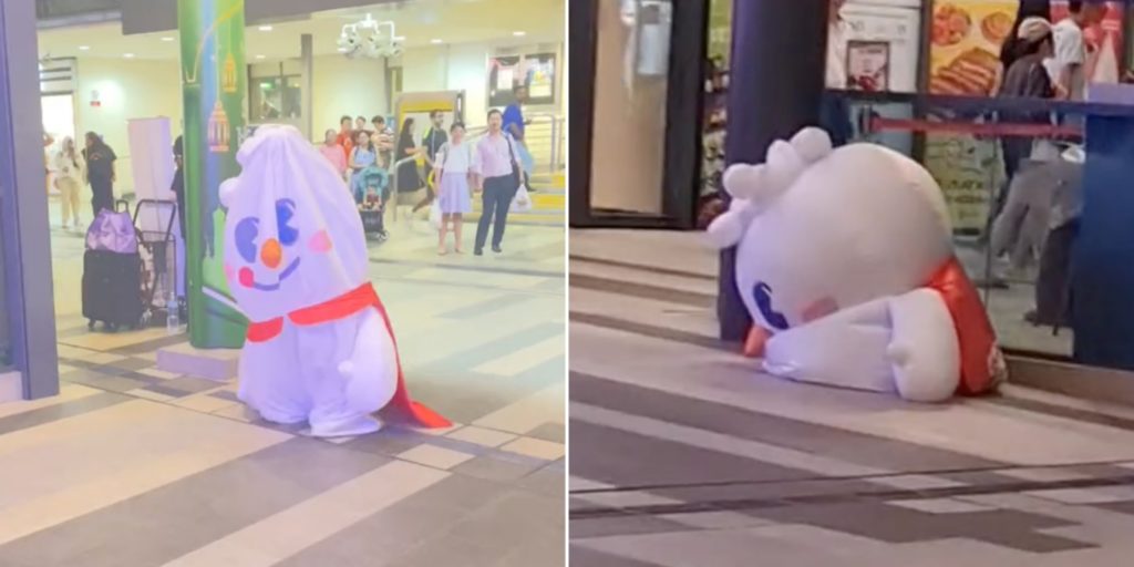 ‘Melting’ Mixue Mascot In Paya Lebar Has Everybody Wondering If He’s Okay