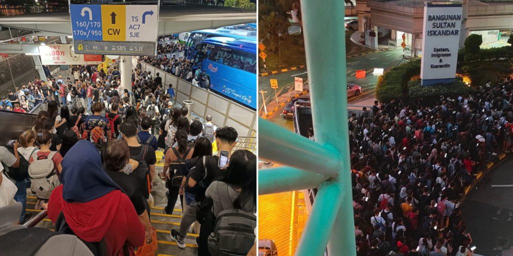 Huge Crowd At JB Checkpoint As Commuters Cross The Causeway Over Father ...