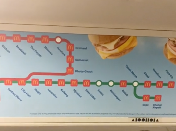 Genius McDonald's MRT Ad Shows Outlets At Almost Every Stop Along NSL & EWL
