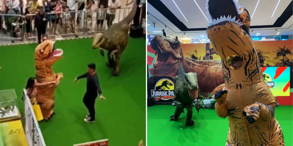 Man In T-Rex Costume Meets 'Soulmate' At NEX Jurassic World Event, Pays ...
