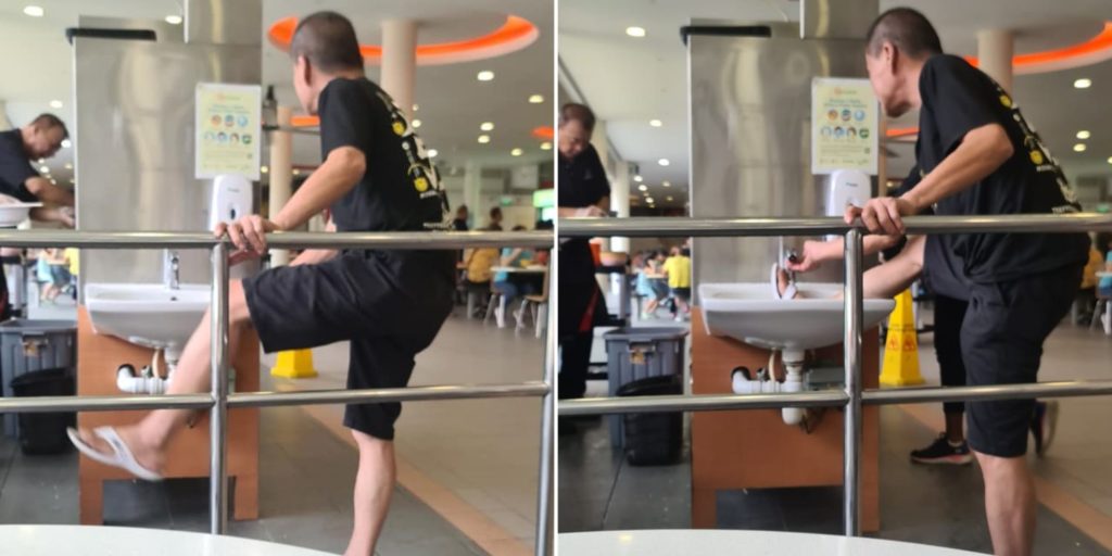 Man Washes Leg In Basin At Tiong Bahru Hawker Centre, Called Out For ...
