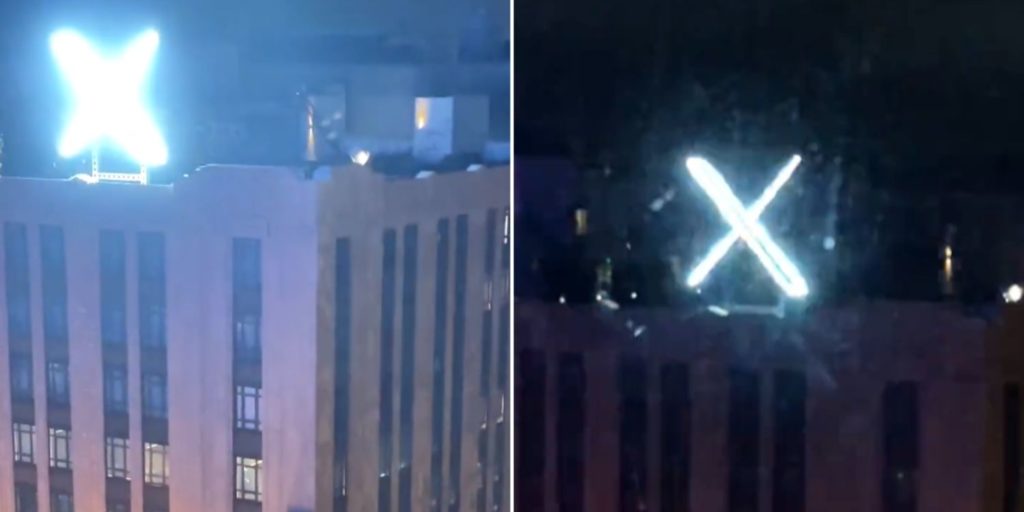 'X' Neon Sign Shines Brightly On Twitter Building, Residents In Uproar ...