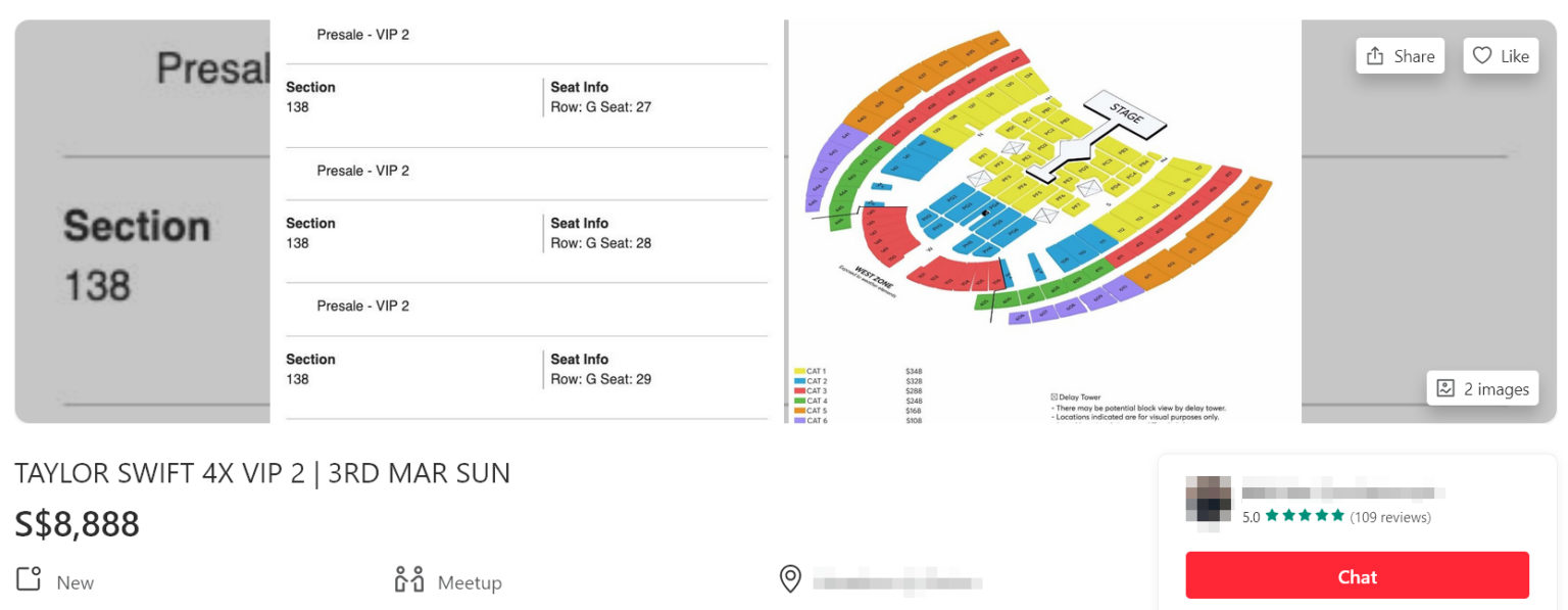 Taylor Swift Presale Tickets Resold On Carousell, Queue Numbers ...