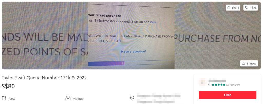 Taylor Swift Presale Tickets Resold On Carousell, Queue Numbers ...