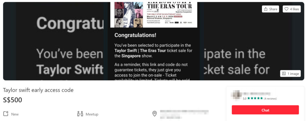 Taylor Swift Presale Tickets Resold On Carousell, Queue Numbers ...