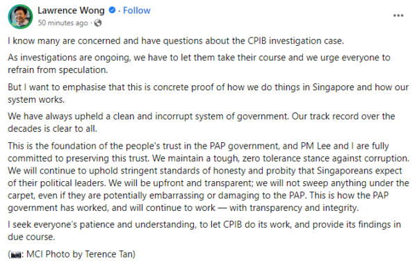 Lawrence Wong Seeks Patience While CPIB Investigates Iswaran, West ...