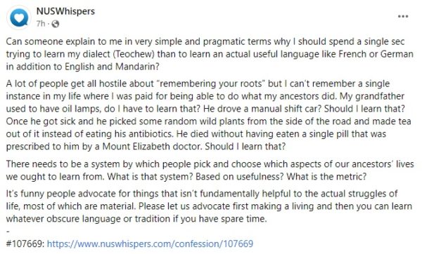 Confused Person Asks Why S'poreans Should Learn Dialects Instead Of 'Useful' Languages Like ...
