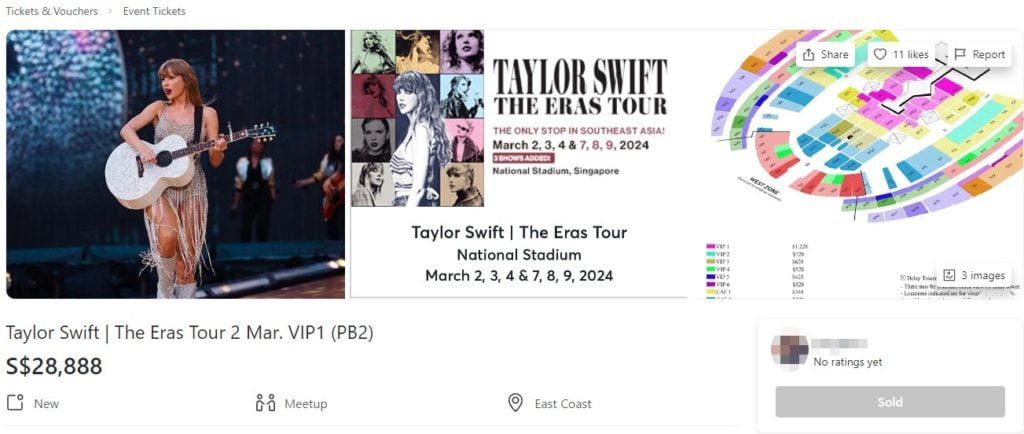 Taylor Swift Concert Tickets Resold For Up To S$28.8K On Carousell As ...