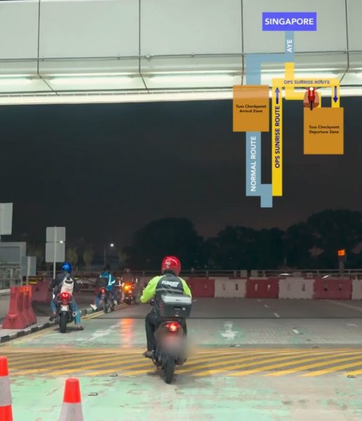 Motorcyclists Arriving At Tuas Checkpoint Diverted To Departure Zone In ...