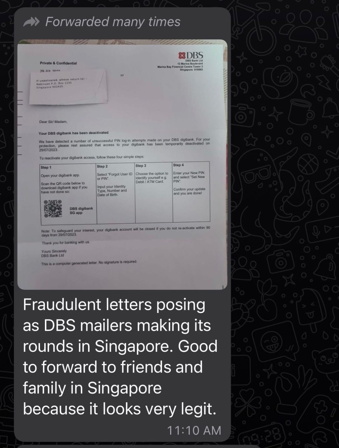 DBS Letter Flagged As Fraudulent Is Actually Legit, Public Urged Not To ...