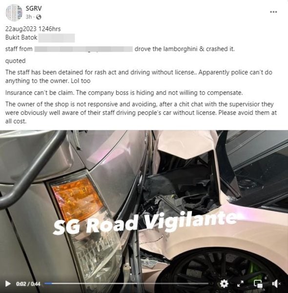 Bukit Batok Car Wash Staff Allegedly Drives Customer’s Lamborghini ...