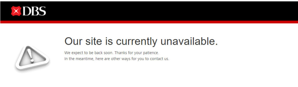 DBS Services Down Due To Data Centre Issue, Services May Progressively ...