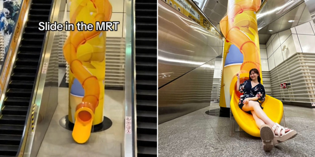 Fake Slide At Dhoby Ghaut MRT Is Brand Campaign By Insurance Company ...