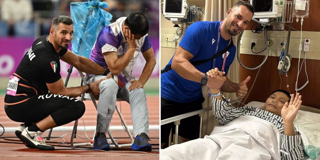 Hammer Throw Accident Breaks Asian Games Official's Leg, He's Luckily ...