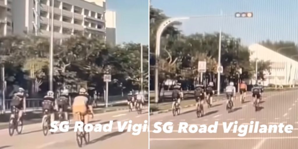 Large Group Of Cyclists Take Up 2 Lanes In Seletar, Caught Beating Red ...