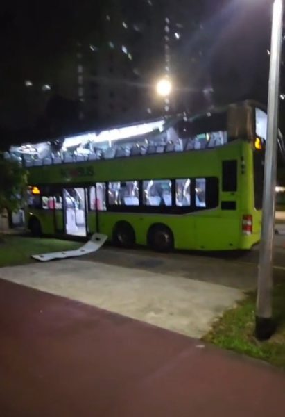SBS Bus’ Roof Ripped Off After Collision With Tree In Bishan, 1 ...