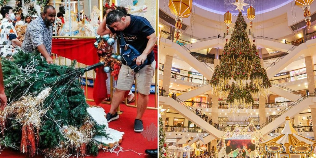 S’pore Man Hit On Head By Hanging Christmas Tree In KL Mall, Sustains ...