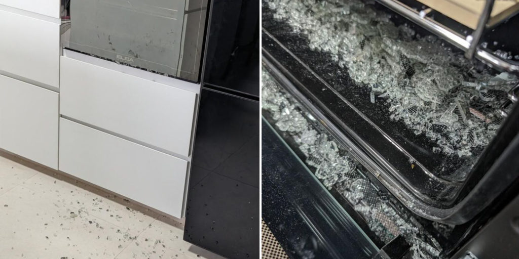 Built-In Oven Explodes Without Warning & Scatters Glass Shards In S ...