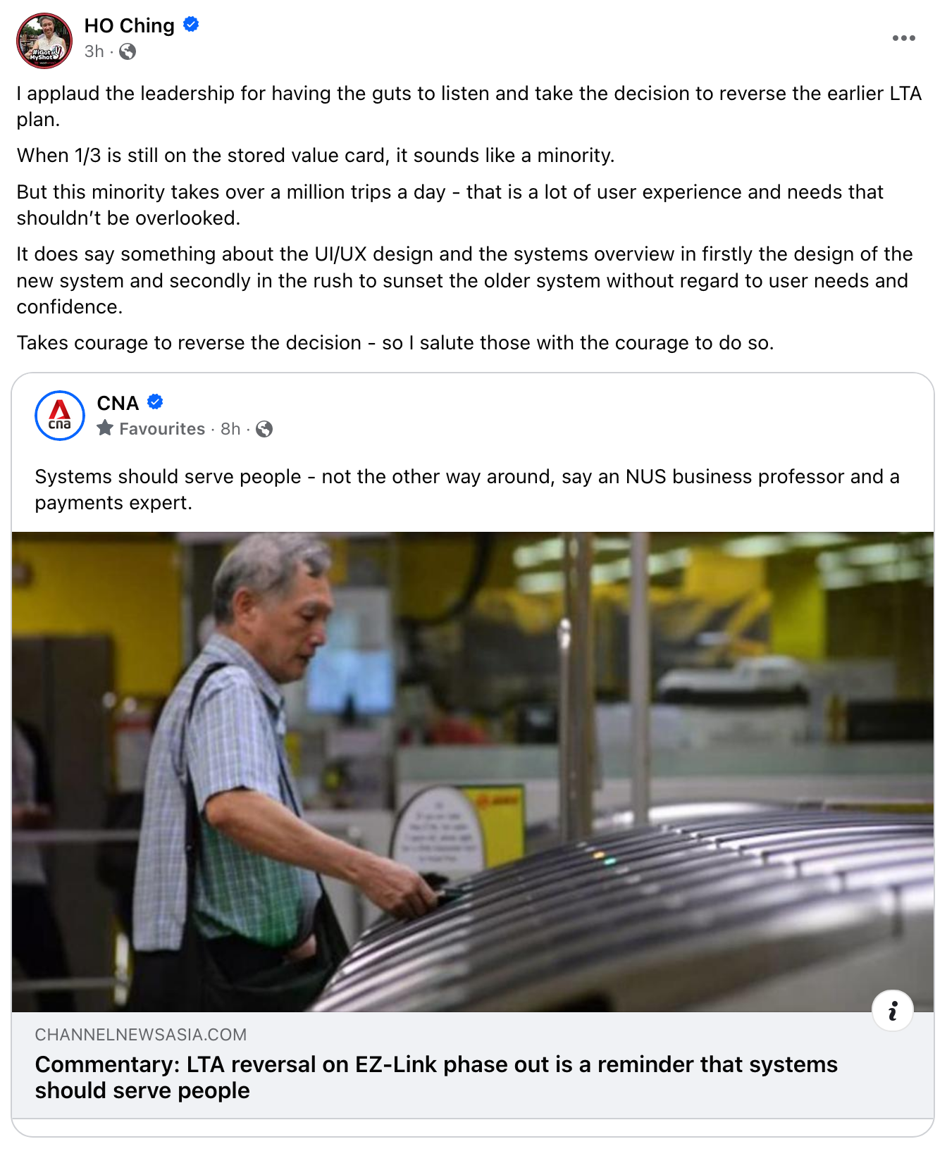 Ho Ching Applauds Decision To Reverse SimplyGo Plan, Says It Takes ...