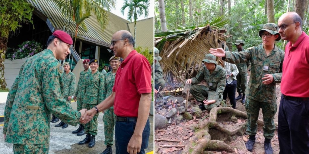 President Tharman Visits SAF Officer Cadets In Brunei Jungle During 1st ...