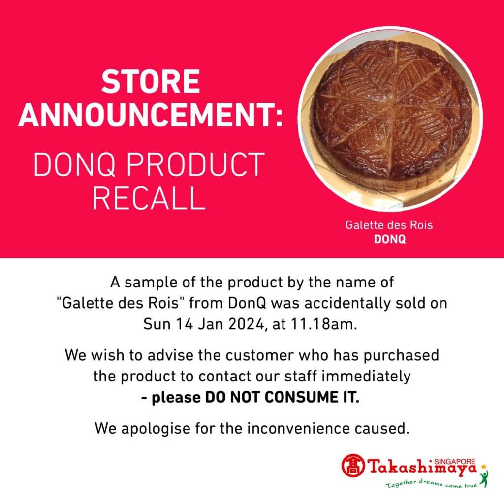 Takashimaya Bakery Accidentally Sells Sample Cake Expiring Soon, Urges ...