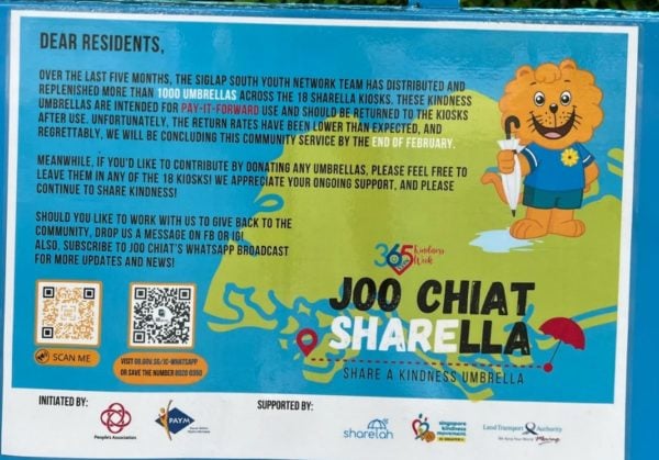 Joo Chiat Umbrella Sharing Initiative Discontinued After 4 Months ...