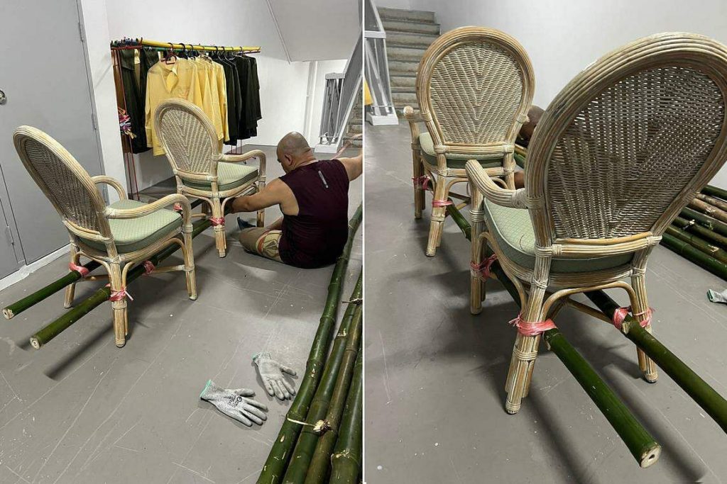 Couple Carried On Homemade Palanquin In Yew Tee Wedding Procession ...