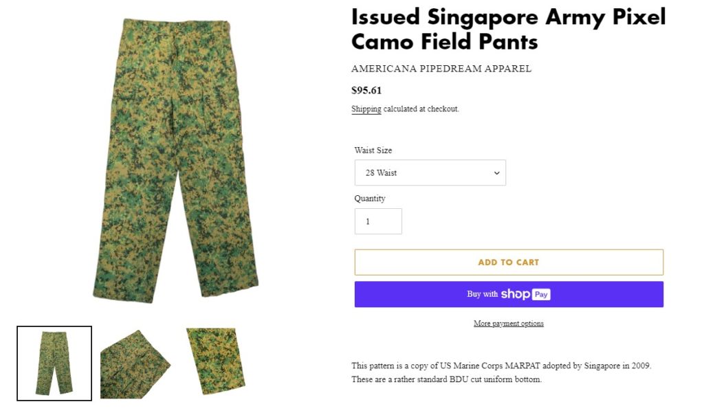 US Online Store Selling SAF Uniform, Says It's A Clone Of Marine Corps ...