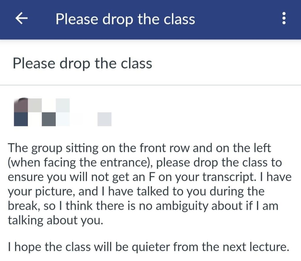 NUS Student Claims Prof Asked Peers To Drop Class For Talking, Then Apologised For Being ...
