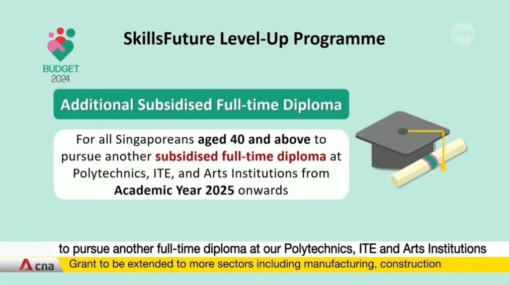 Budget 2024: S$4,000 SkillsFuture top-up in May for S'poreans 40 years ...