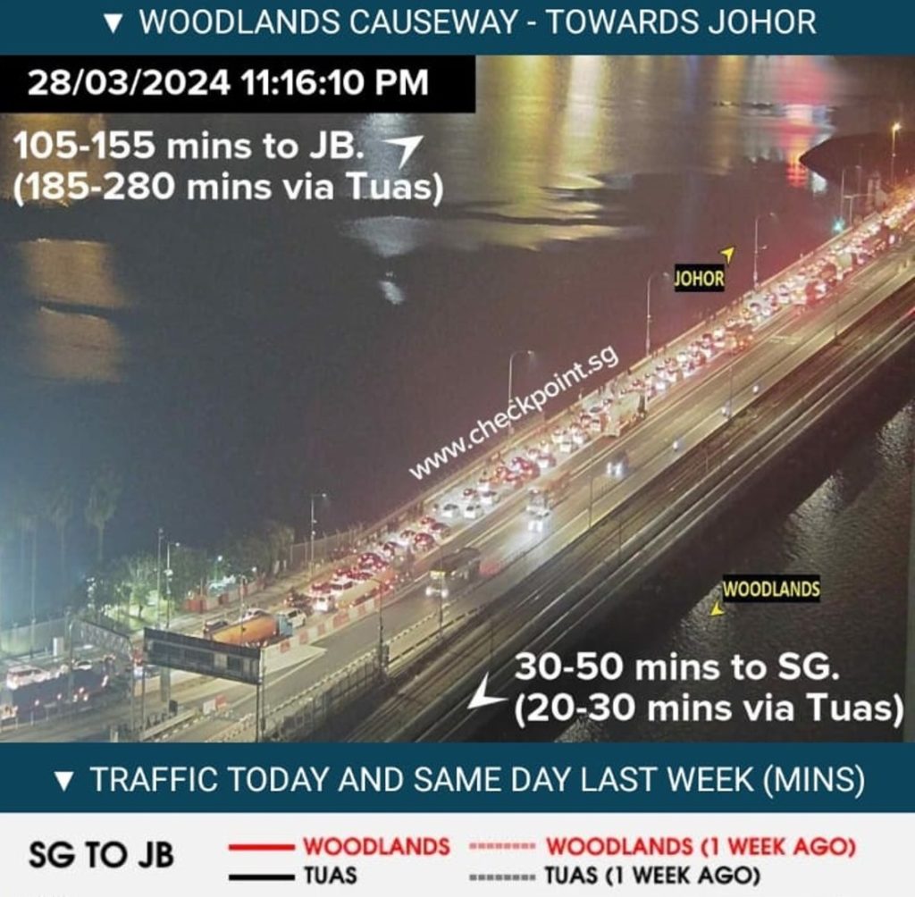 S’pore checkpoints see massive jams before Good Friday long weekend ...
