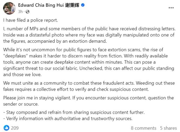 Vivian Balakrishnan & Tan Wu Meng among MPs who received extortion ...