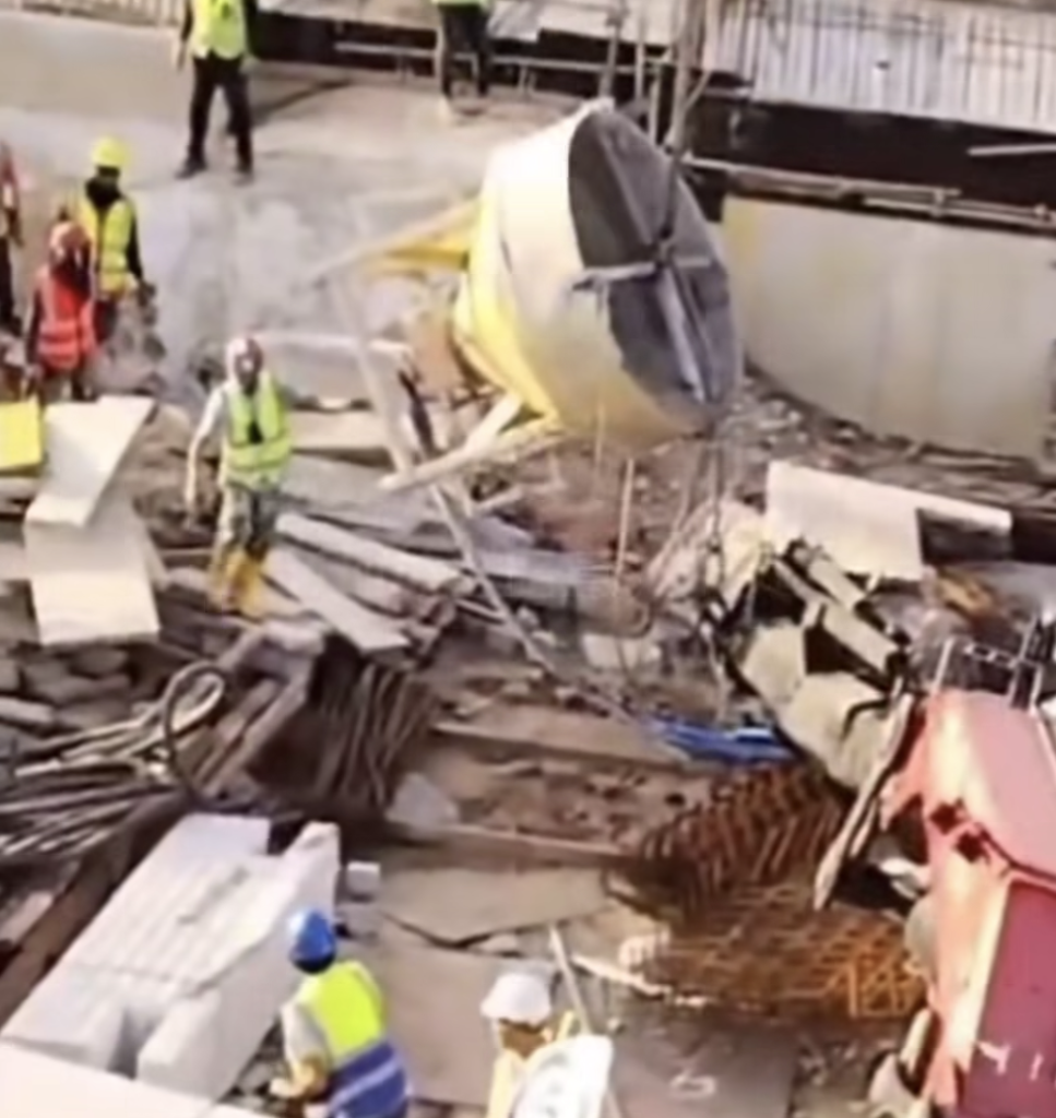 Construction worker hospitalised after being struck by concrete bucket ...