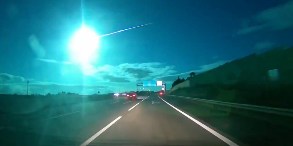 Suspected meteor lights up Portugal night sky in blue
