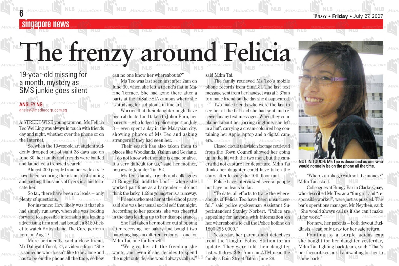 Felicia Teo: Missing student whose fate was revealed after 13 year