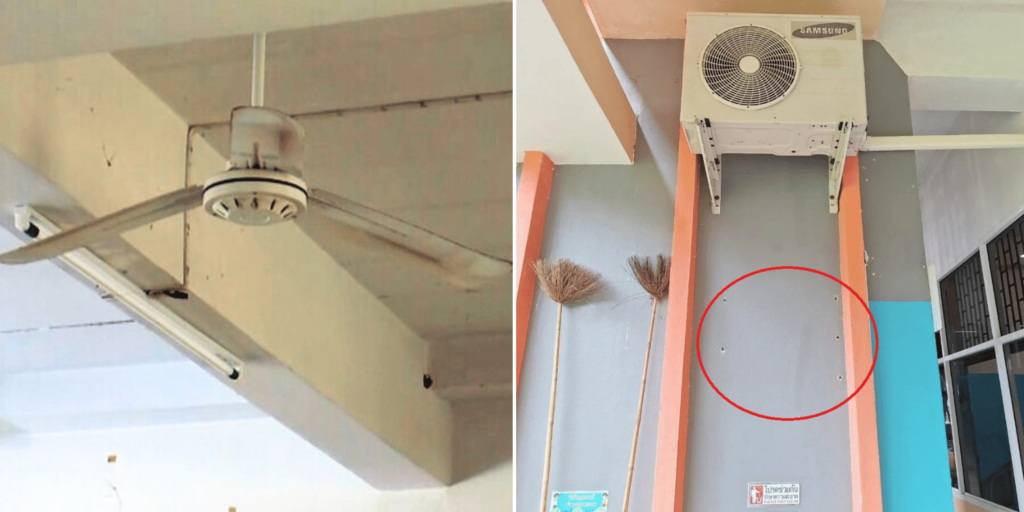 Students protest director's 2 AC units while classroom fan is broken