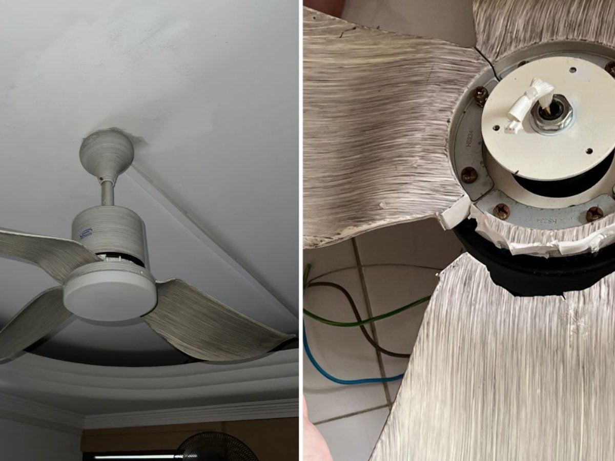 Broken Ceiling Fan 20ft High Ceiling Fan Install With No Damage! Ya We