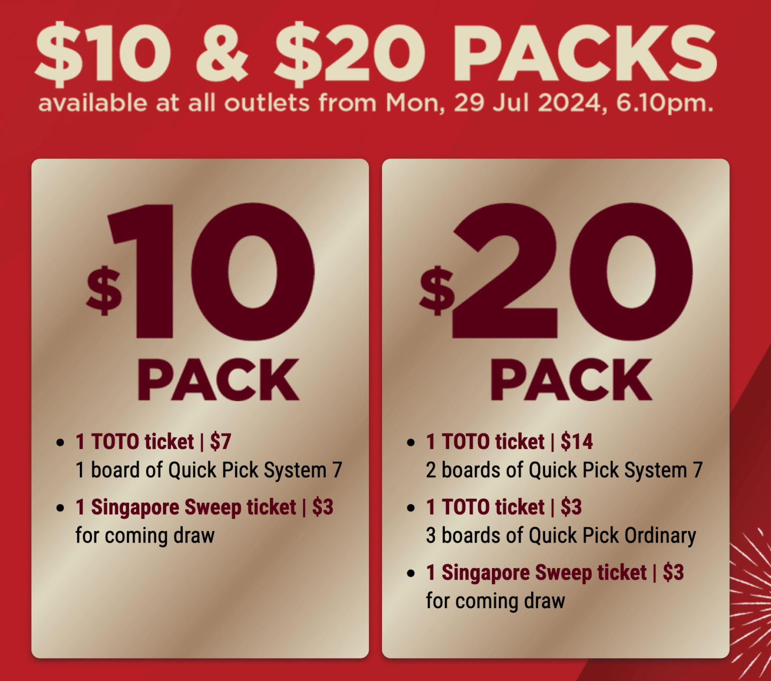 S$5M prize up for grabs in TOTO National Day Draw, S$10 & S$20 packs ...