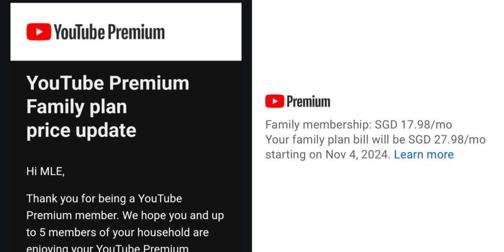 YouTube Premium raises S'pore prices by up to S$10, some netizens cancel plans