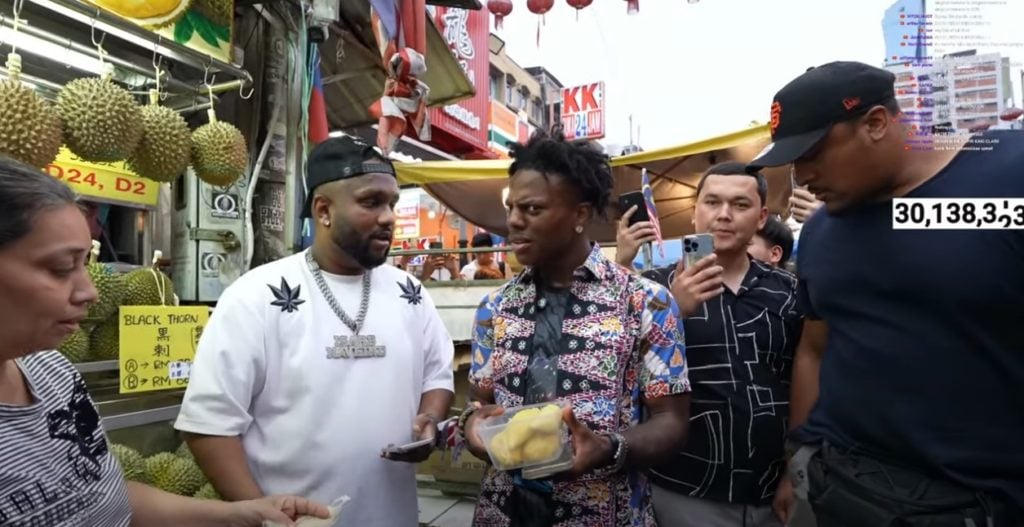 Streamer IShowSpeed stuffs S$55 durian down throat, chokes on seed