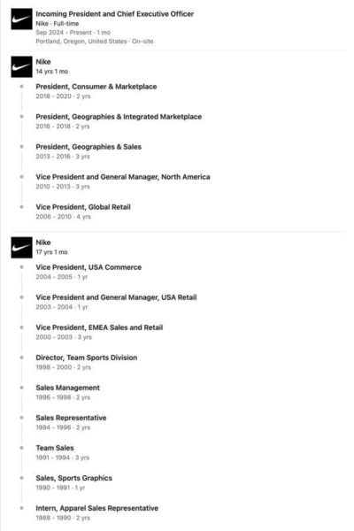 Nike incoming CEO started as an intern more than 30 years ago, is a ...