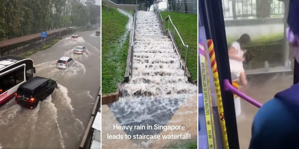 Flooding occurs across S'pore during heavy rain on 14 Oct, lowest ...