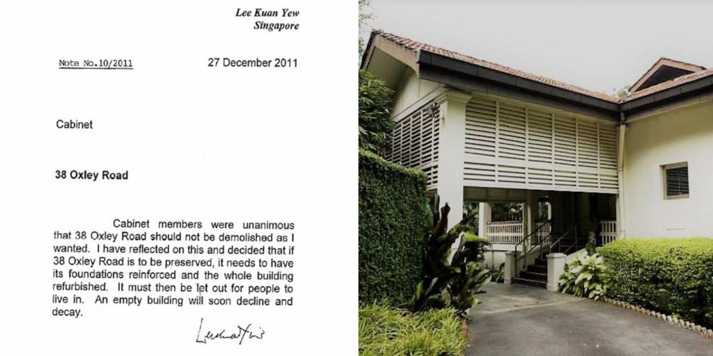Lee Kuan Yew accepted 38 Oxley Road may be preserved, had obtained URA ...