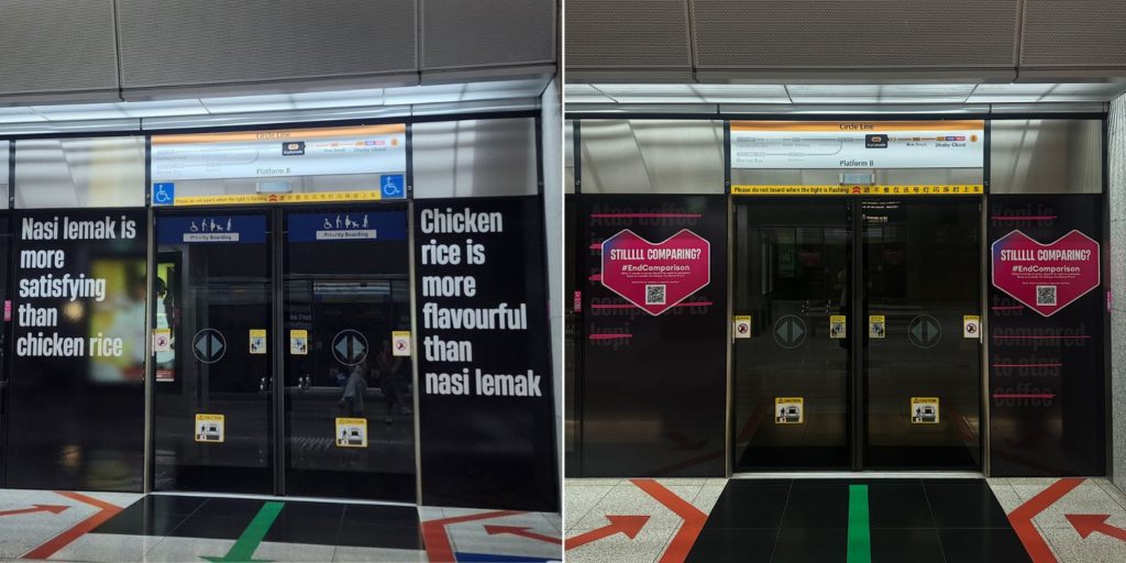 Mysterious MRT ads that sparked chicken rice vs nasi lemak debate turn ...