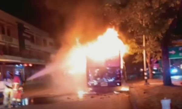 Tour bus in Thailand bursts into flames, 50 travellers evacuate to safety