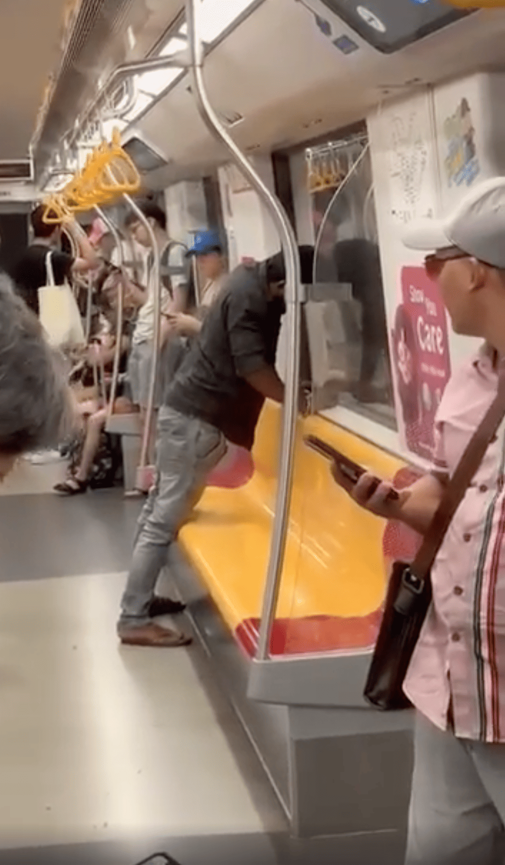 Man vomits on Downtown Line train, station staff clean & disinfect cabin