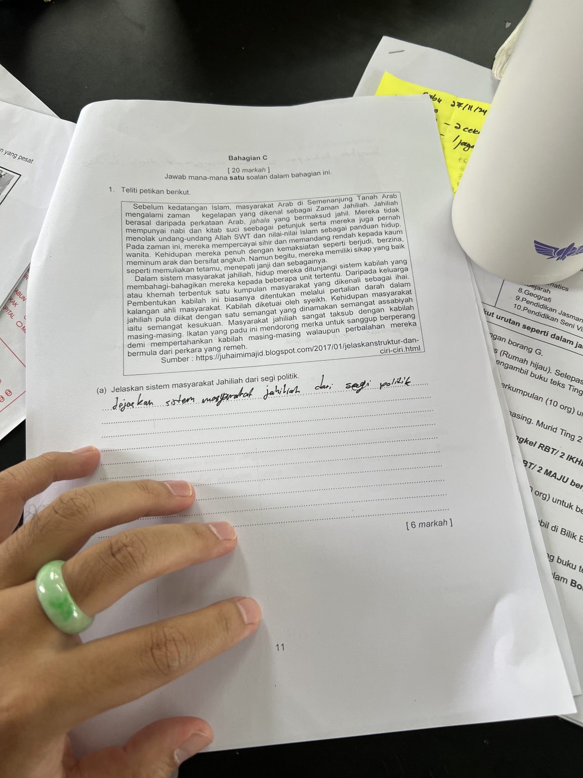 Student in Malaysia copies exam questions as answers