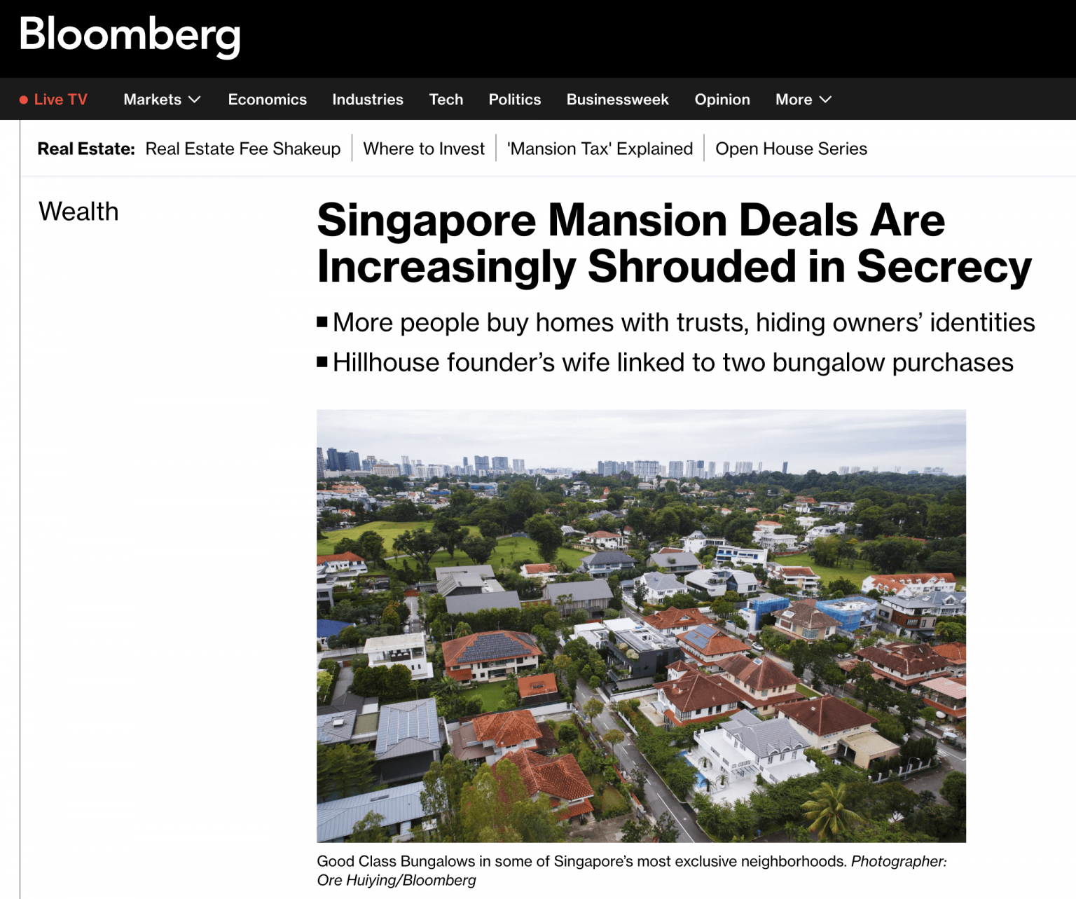 Bloomberg issued POFMA order over S'pore GCB transactions article, Govt ...