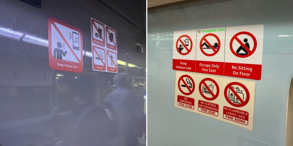 'Keep volume low': New LTA prohibition signs appear on MRT trains and buses